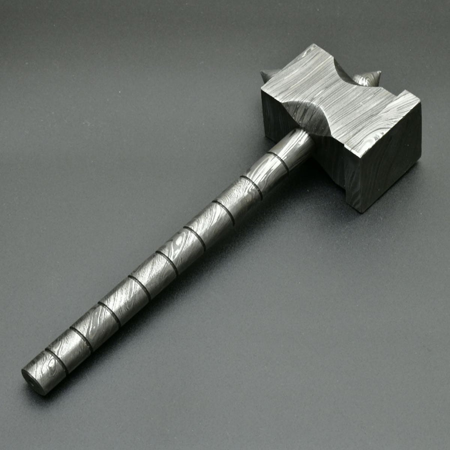 Damascus Steel Hammer - Handmade Damascus Hammer - War Hammer ...