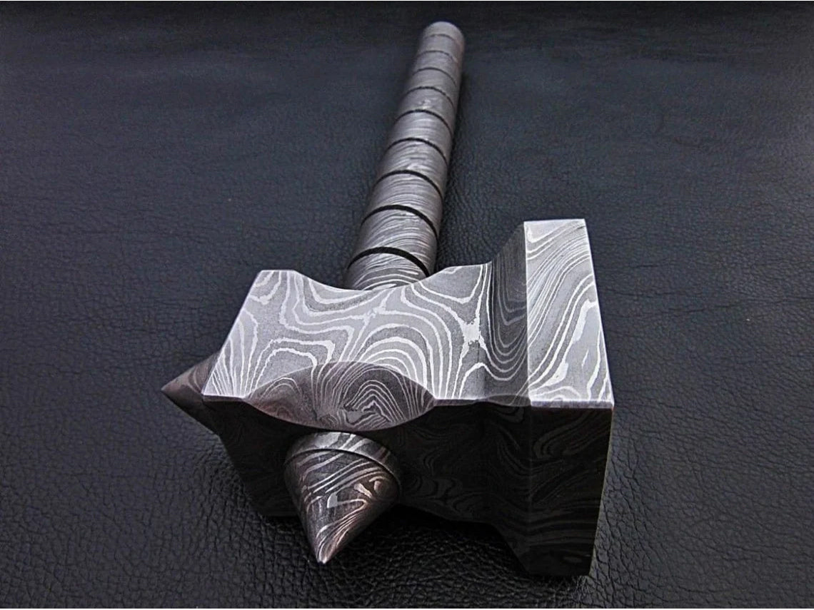 Damascus Steel Hammer - Handmade Damascus Hammer - War Hammer ...