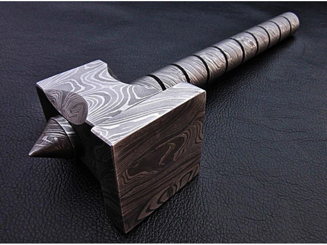 Damascus Steel Hammer - Handmade Damascus Hammer - War Hammer ...