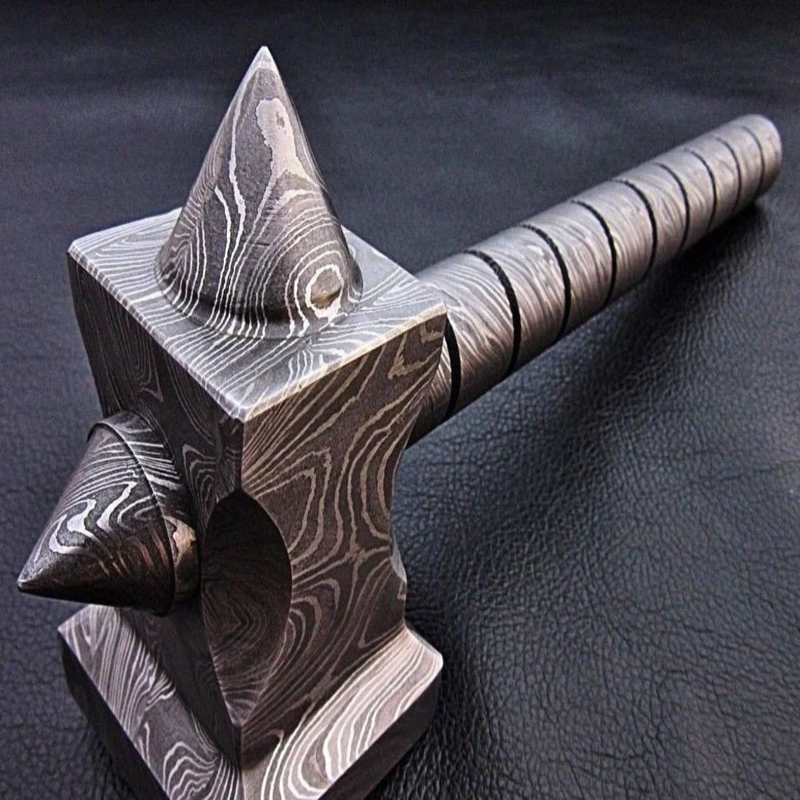 Damascus Steel Hammer - Handmade Damascus Hammer - War Hammer ...