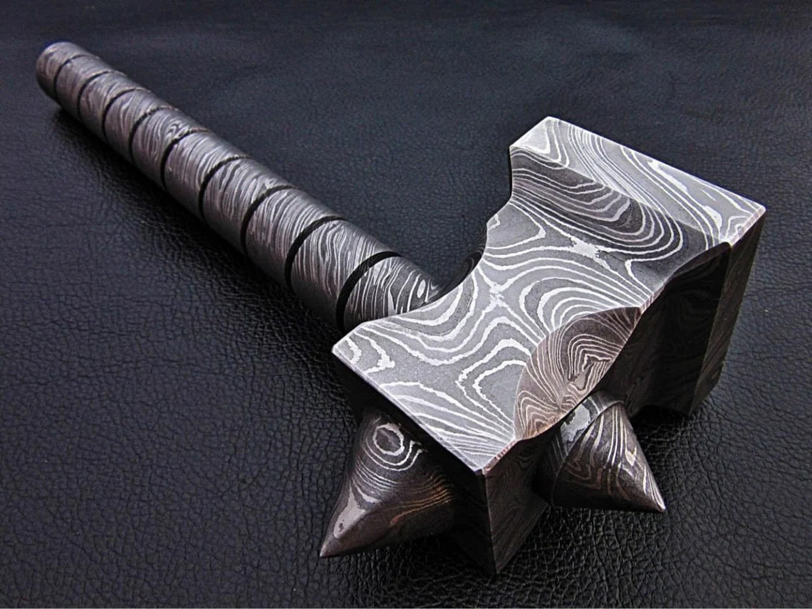 Damascus Steel Hammer - Handmade Damascus Hammer - War Hammer ...