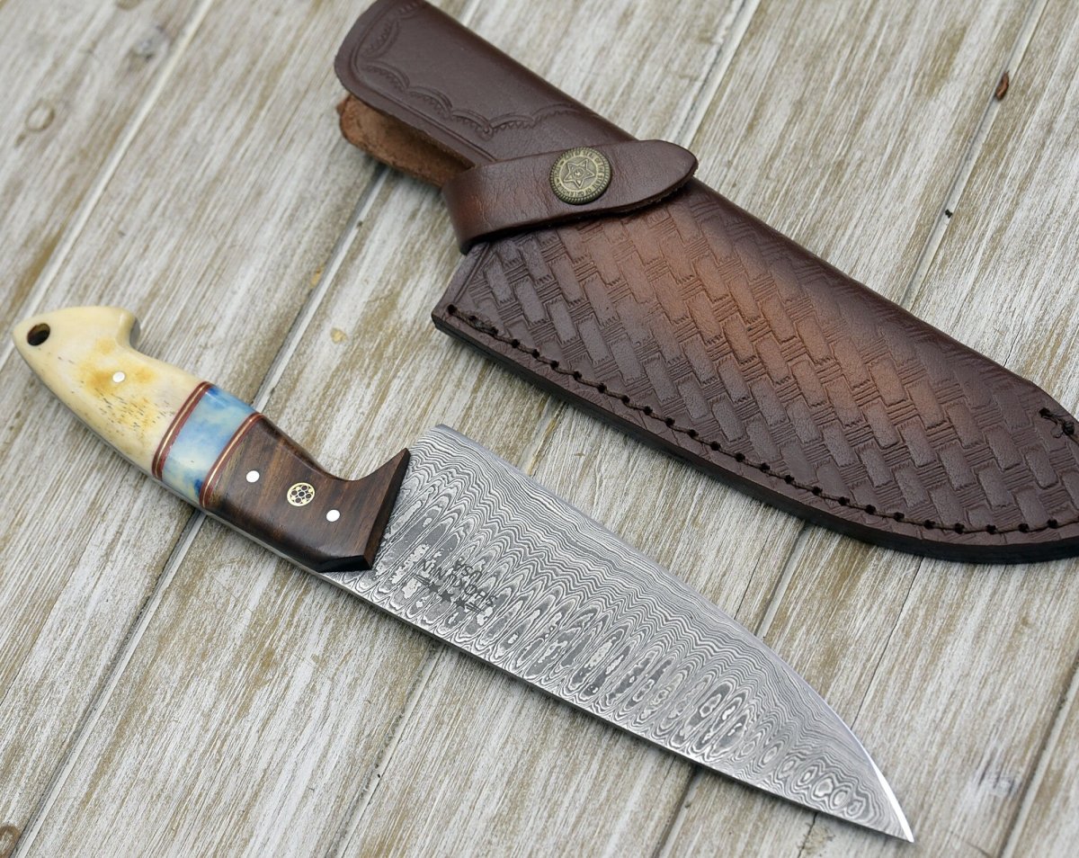 Personalized Chef Knife | Damascus Chef Knife | Knife with Sheath ...